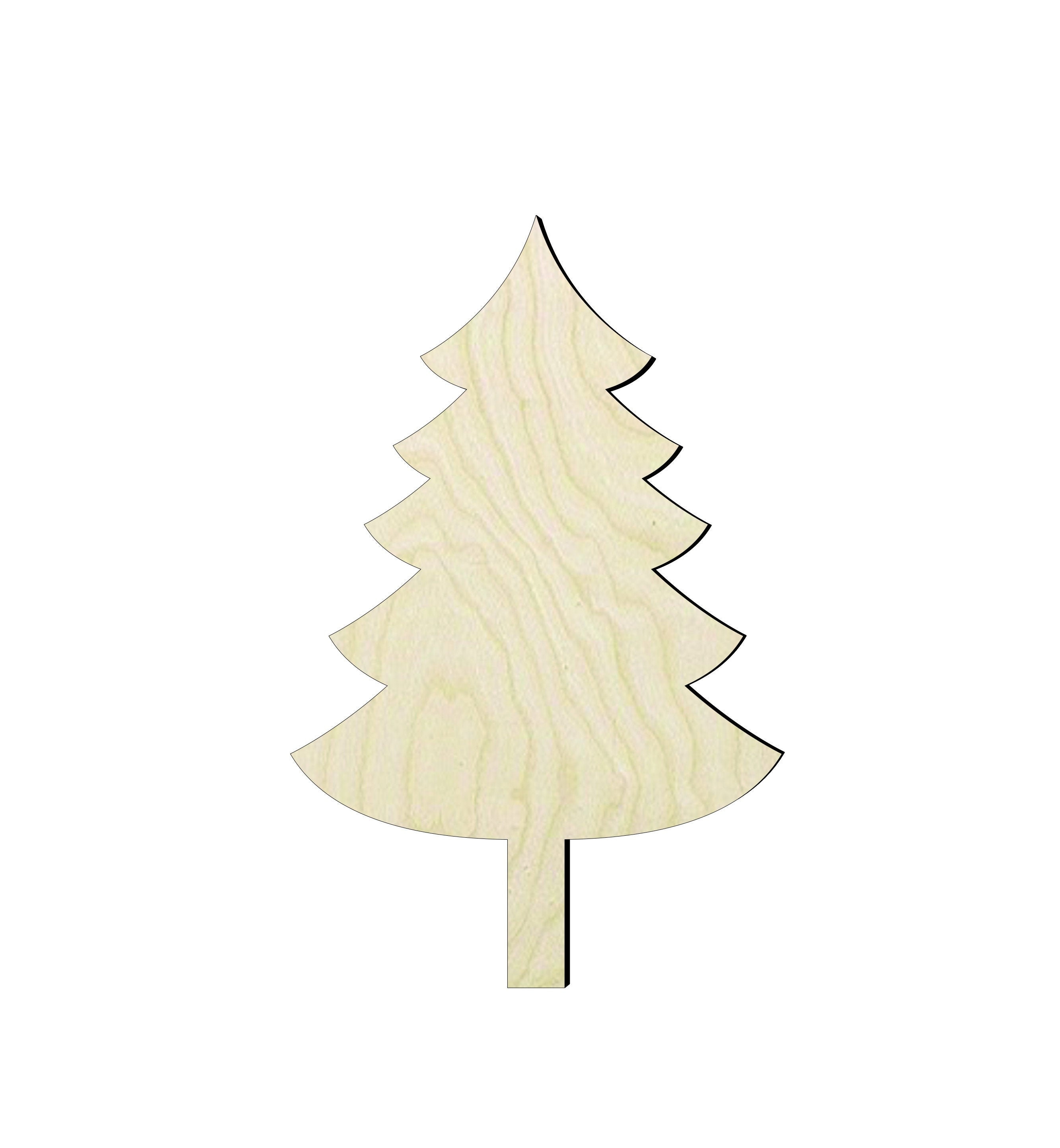 Evergreen Tree -multiple Sizes- Cut Outs Wood Craft Supply-sanded or ...