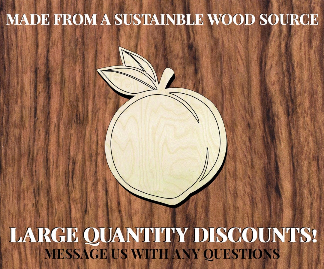 Peach Cutout, Peach Shape, Peach Wood Cutout, Wooden Peach, Peach Craft ...