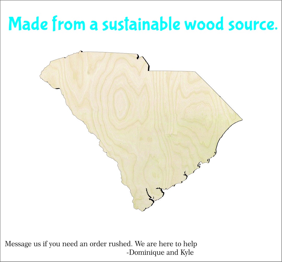 2"- 20" South Carolina Wood Cutout Craft Supply-sanded- - Etsy