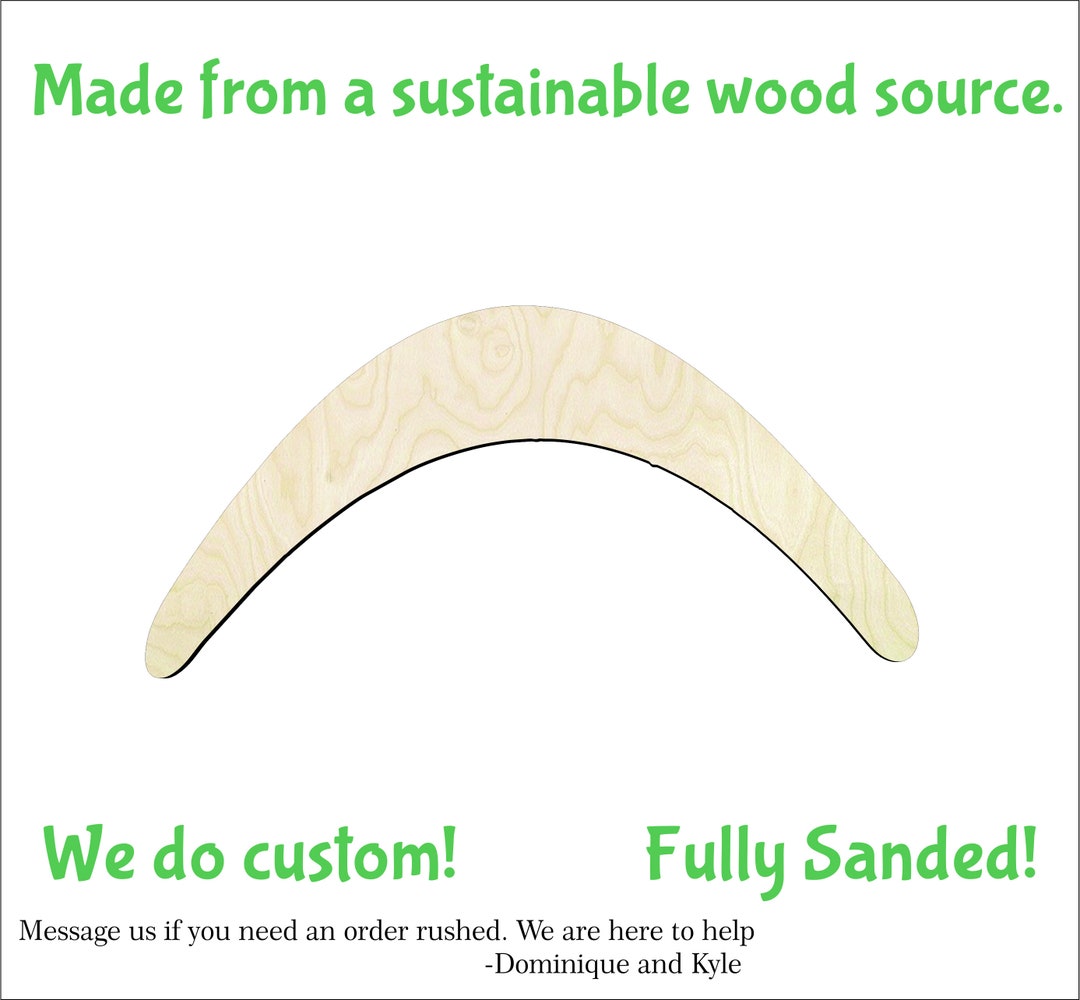 Boomerang -multiple Sizes-cutouts Wood Craft Supply-sanded on Both ...