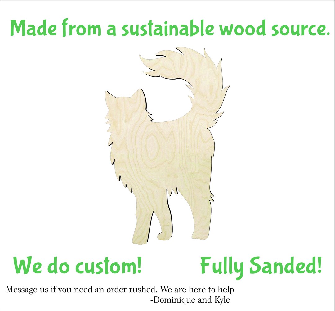 Cat -multiple Sizes-wood Cutout Craft Supply-sanded -#4 - Etsy
