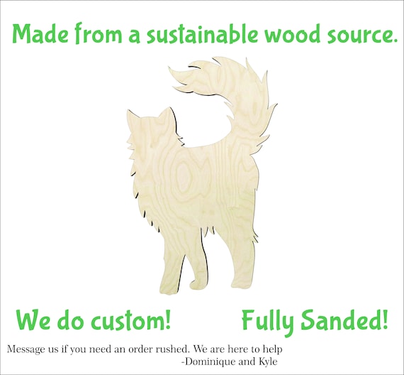 Cat multiple Sizes-wood Cutout Craft Supply-sanded 4 - Etsy