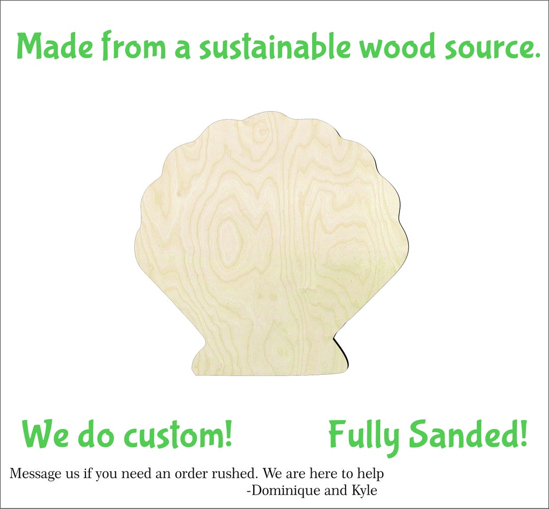 Seashell Multiple Sizes-cutouts Wood Craft Supply-sanded on Both Sides ...