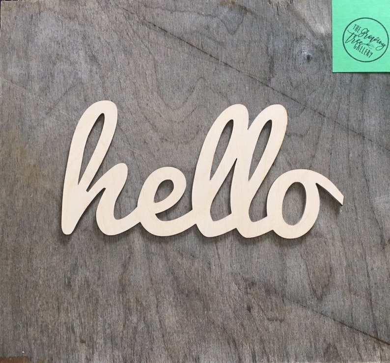 Hello Script multiple Sizes-word Cutout Wood Craft Supply | Etsy