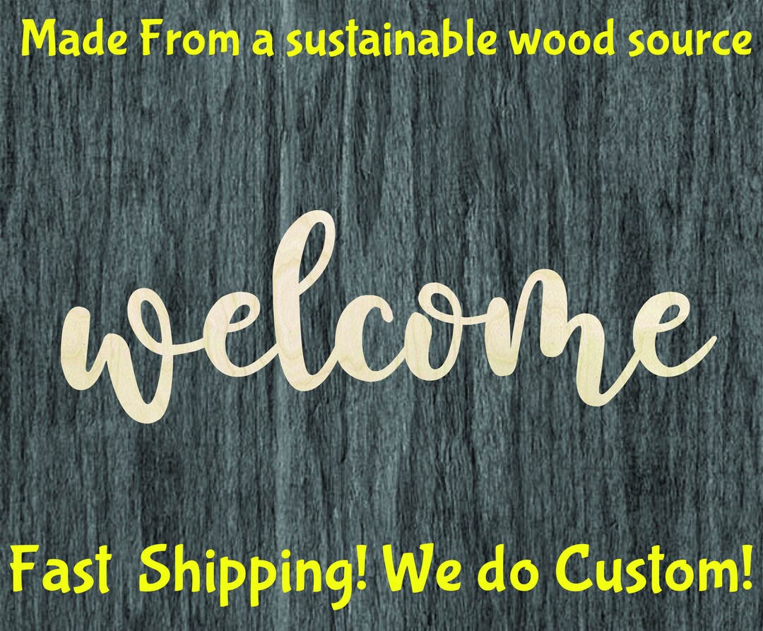 Welcome Script -multiple Sizes- Word Cutout- Wood Craft Supply ...