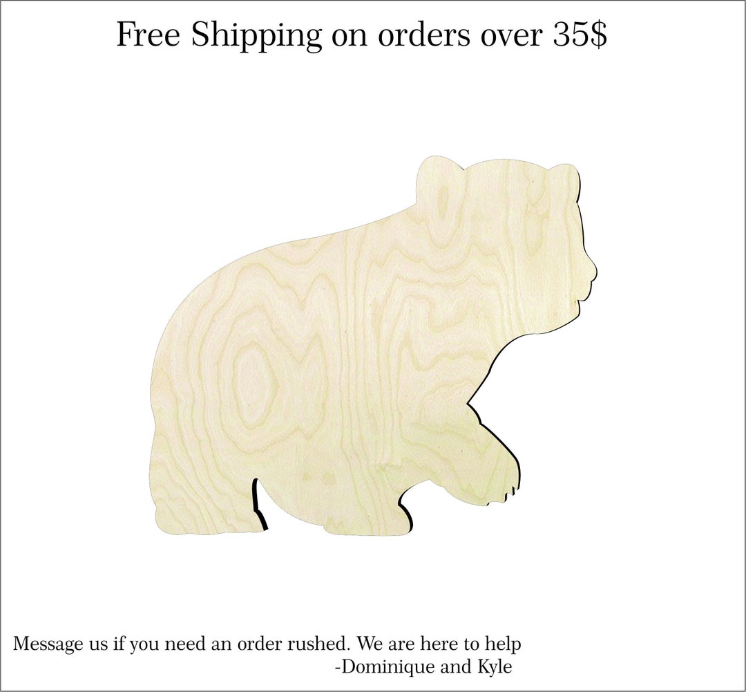 2"- 20" Bear Cub Wood Cutouts Craft Supply-sanded #2 - Etsy