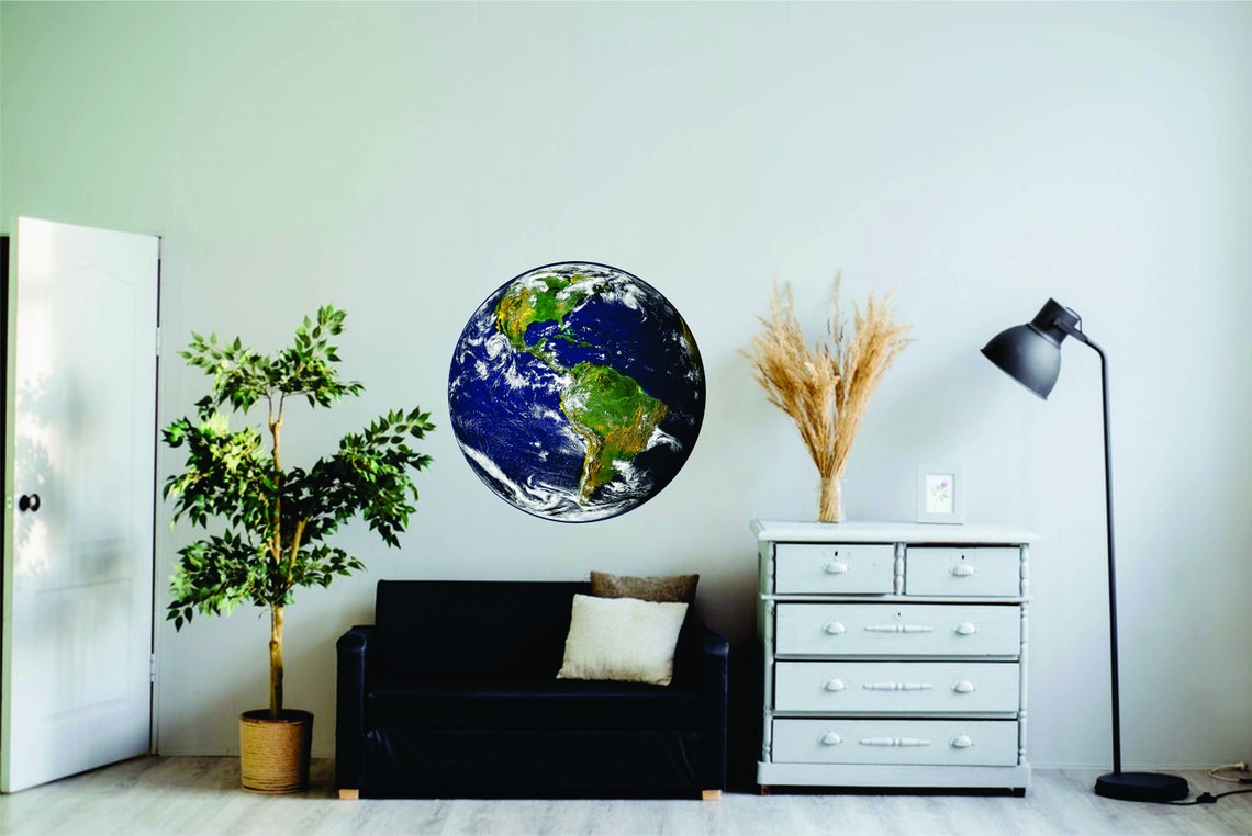Earth Decal, -multiple Sizes- Earth Sticker, World Decal, World Sticker ...