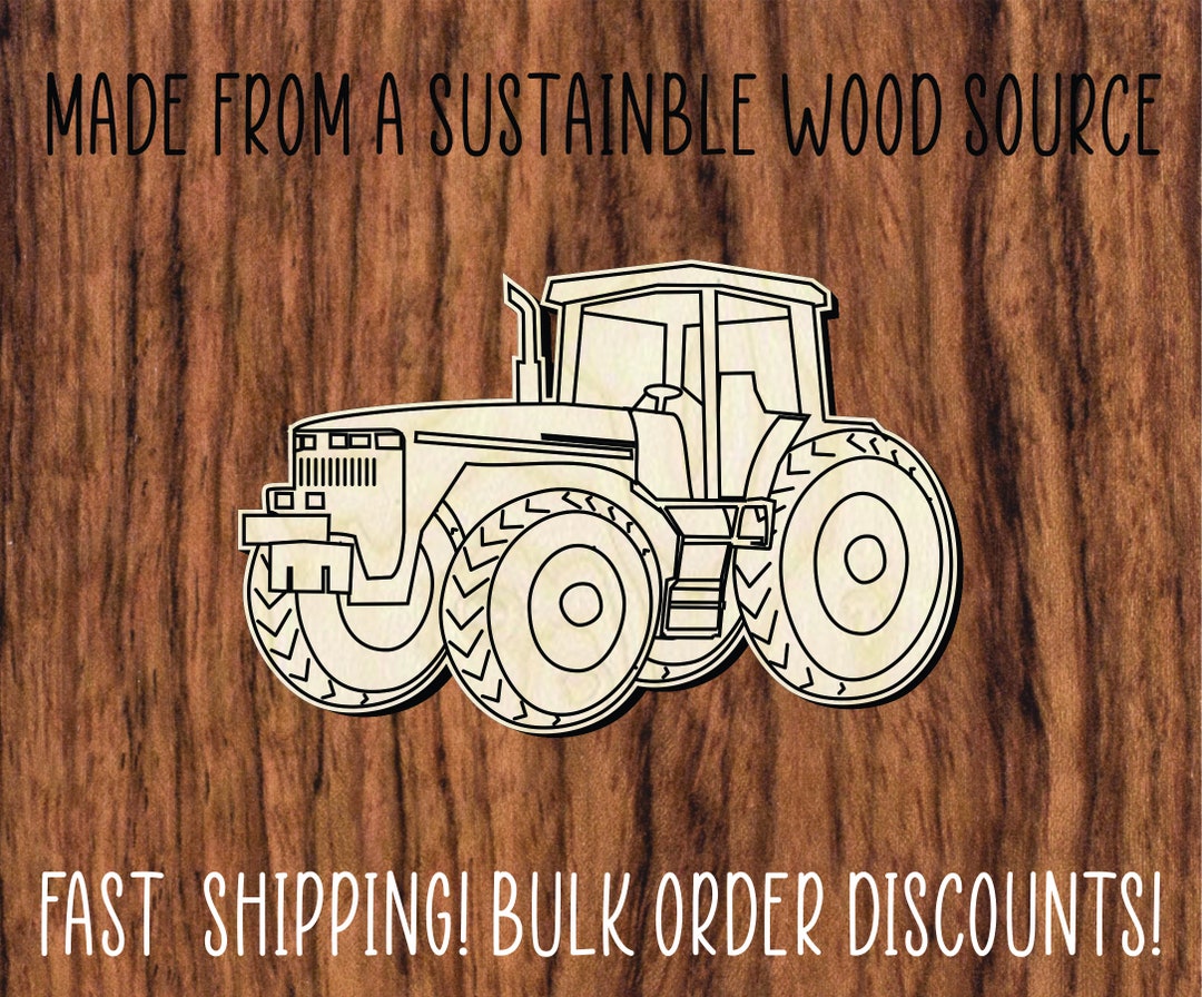Tractor Wood Cutout, John Deer Inspired Tractor Wood Cutout, Multiple ...