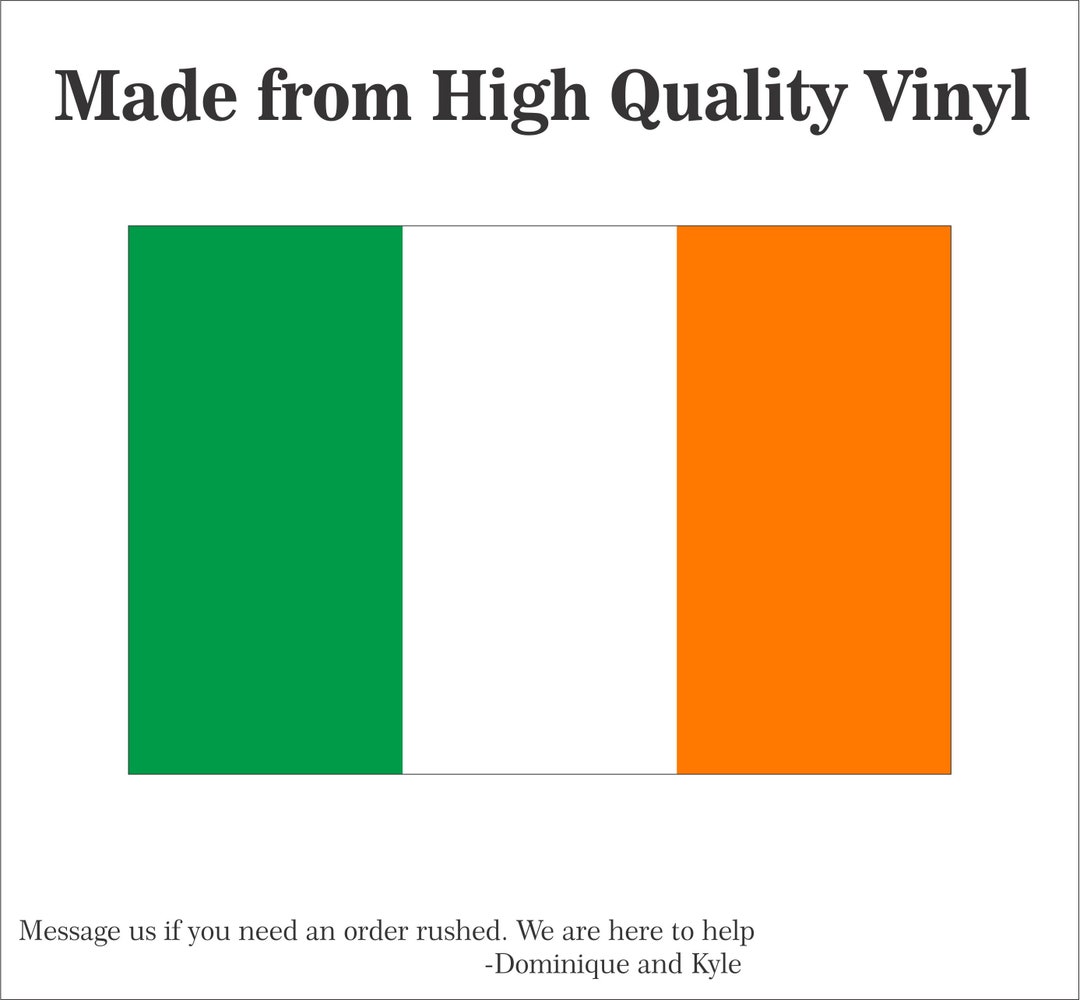 Irish Flag Decal - Laptop Sticker - Indoor-outdoor Vinyl - Car Decal - Etsy