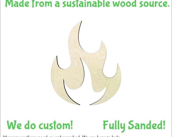 2 34 Flame, Fire Wooden Cutout Shape, Silhouette, Gift Tags Ornaments ...