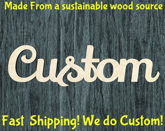Custom Script Word Combo-multiple Sizes Wood Craft Supply - Etsy