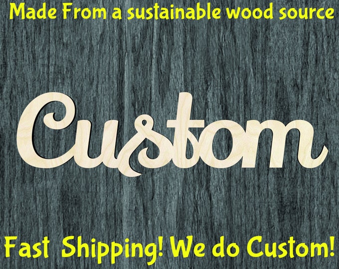 Custom Script Word Cutout-multiple Sizes Wood Craft Supply - Etsy