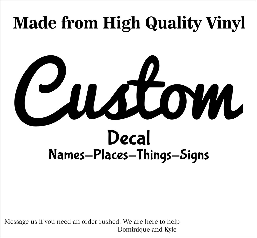 Custom Cursive -multiple Sizes-decal - Car Decal - Laptop Decal - Etsy