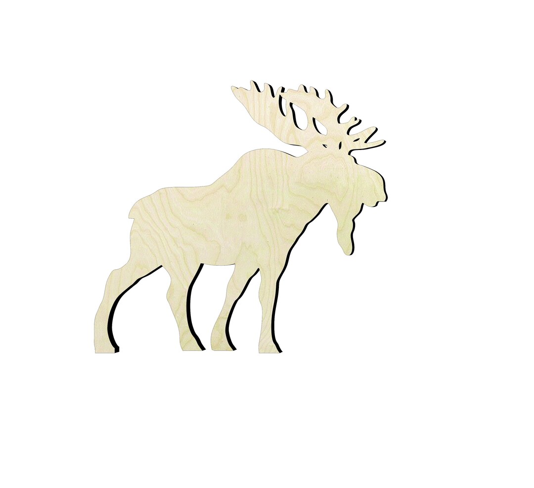 Moose Cut Outs -multiple Sizes- Wood Craft Supply-sanded - Etsy