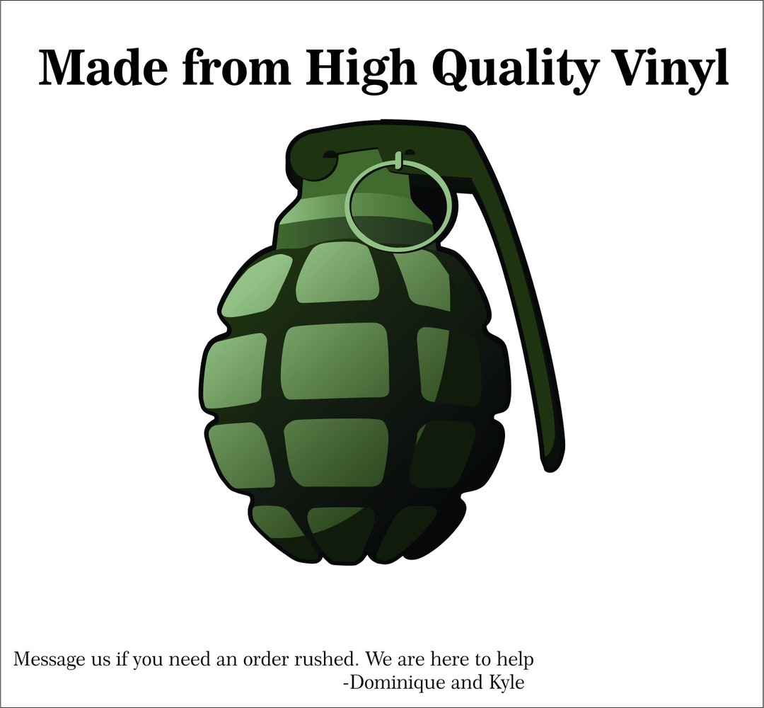 Grenade Decal- Laptop Sticker - Outdoor Vinyl - Car Decal - Etsy
