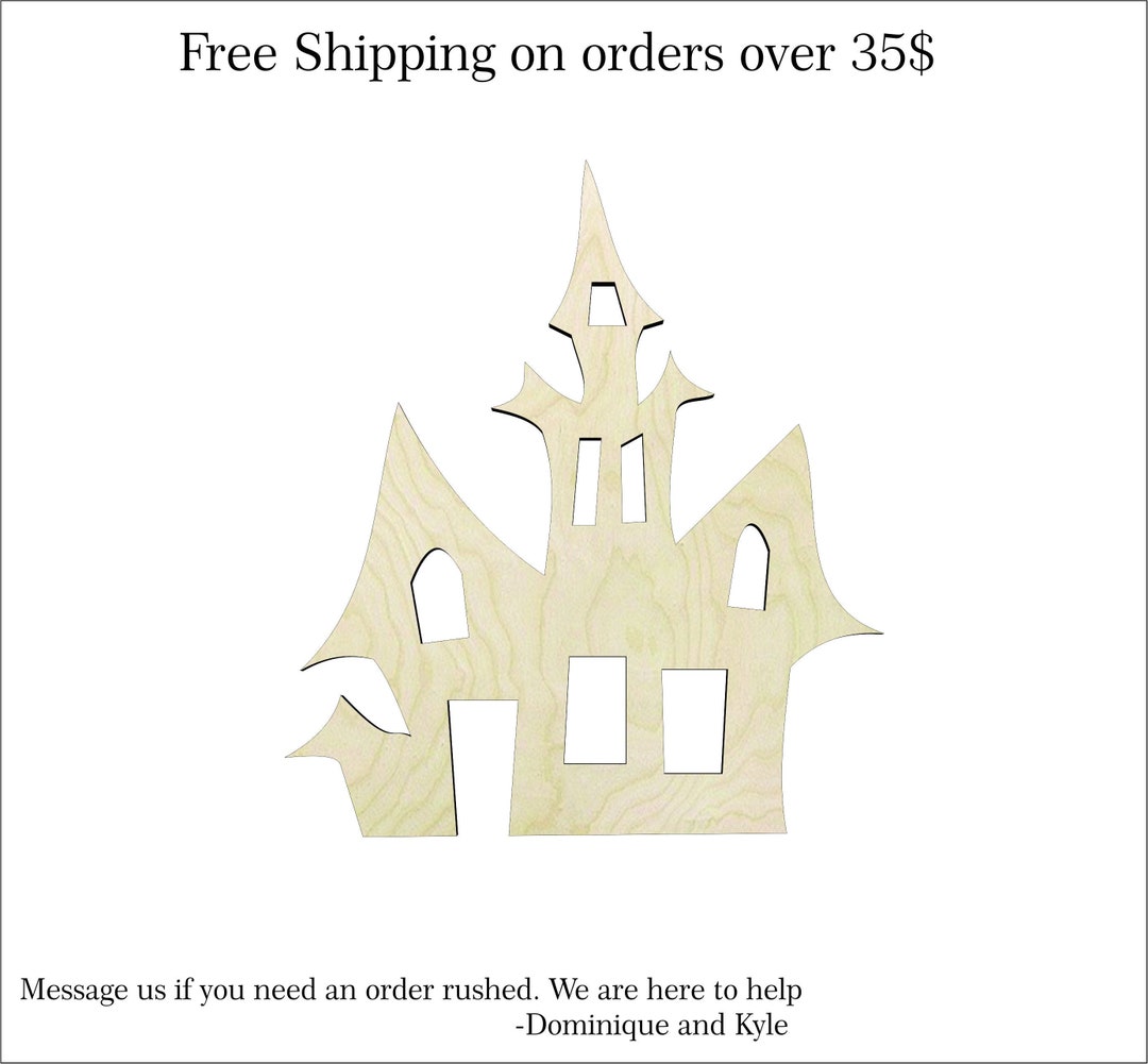 Haunted House -multiple Sizes-cutouts Wood Craft Supply-sanded - Etsy