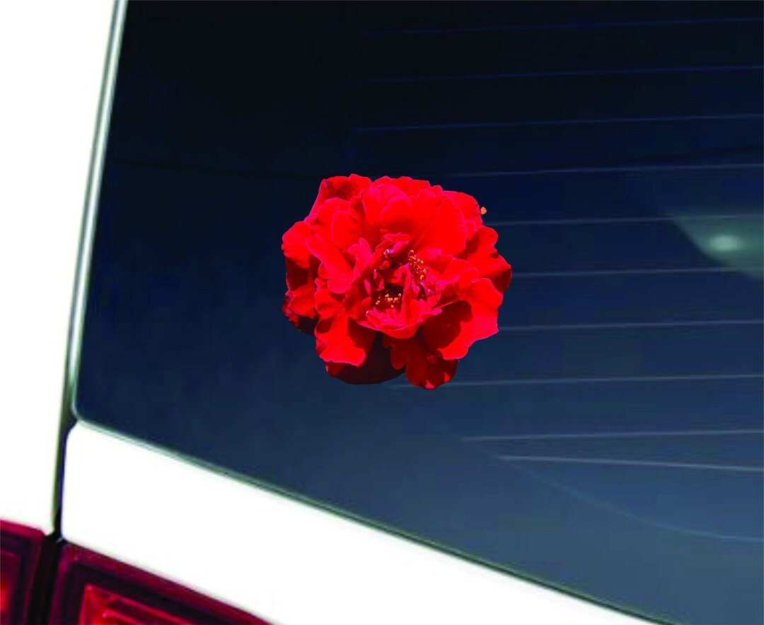 Rose Decal, Realistic Red Rose Sticker, Spring Decal -multiple Sizes ...