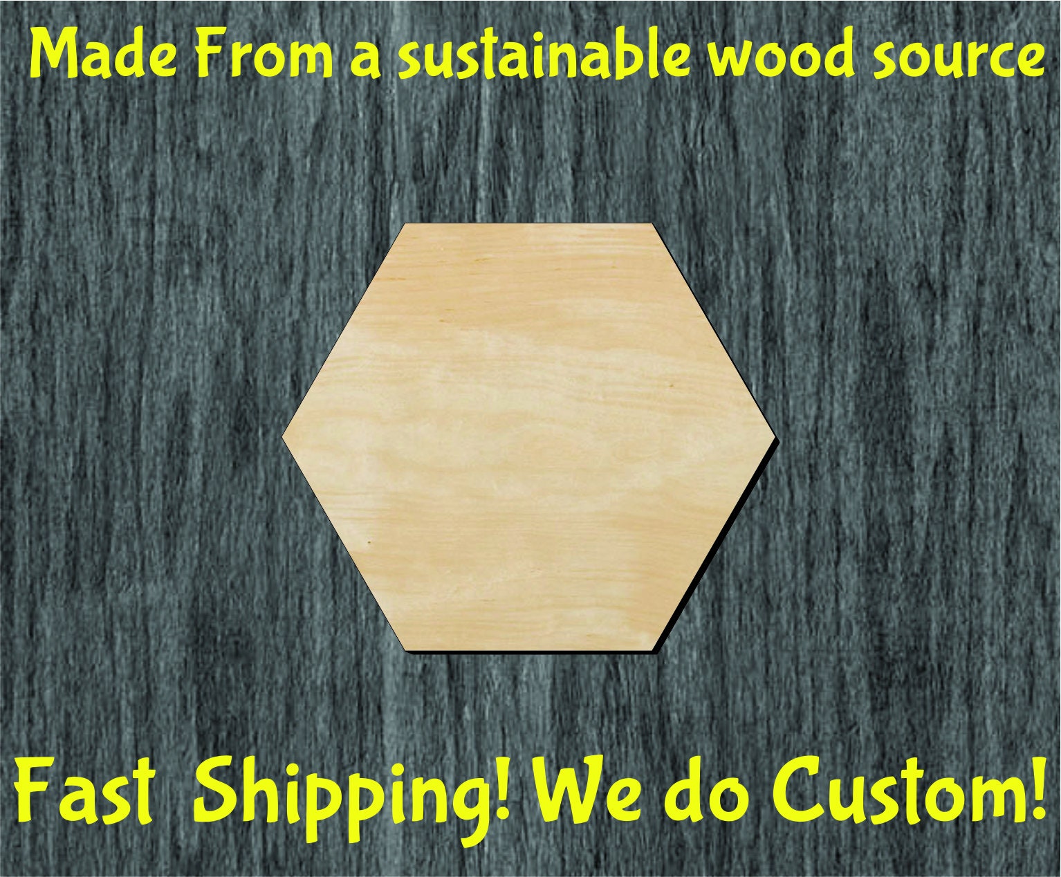 2"- 20" Hexagon Cut-outs Wood Craft Supply-Sanded or unsanded ...