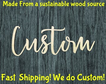 Custom Script Word Combo-multiple Sizes Wood Craft Supply - Etsy