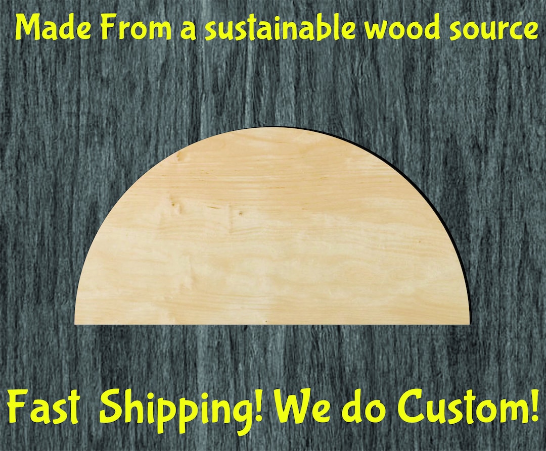 Half Circle, Half Moon, Boho Half Circle -multiple Sizes-wood Cutout ...