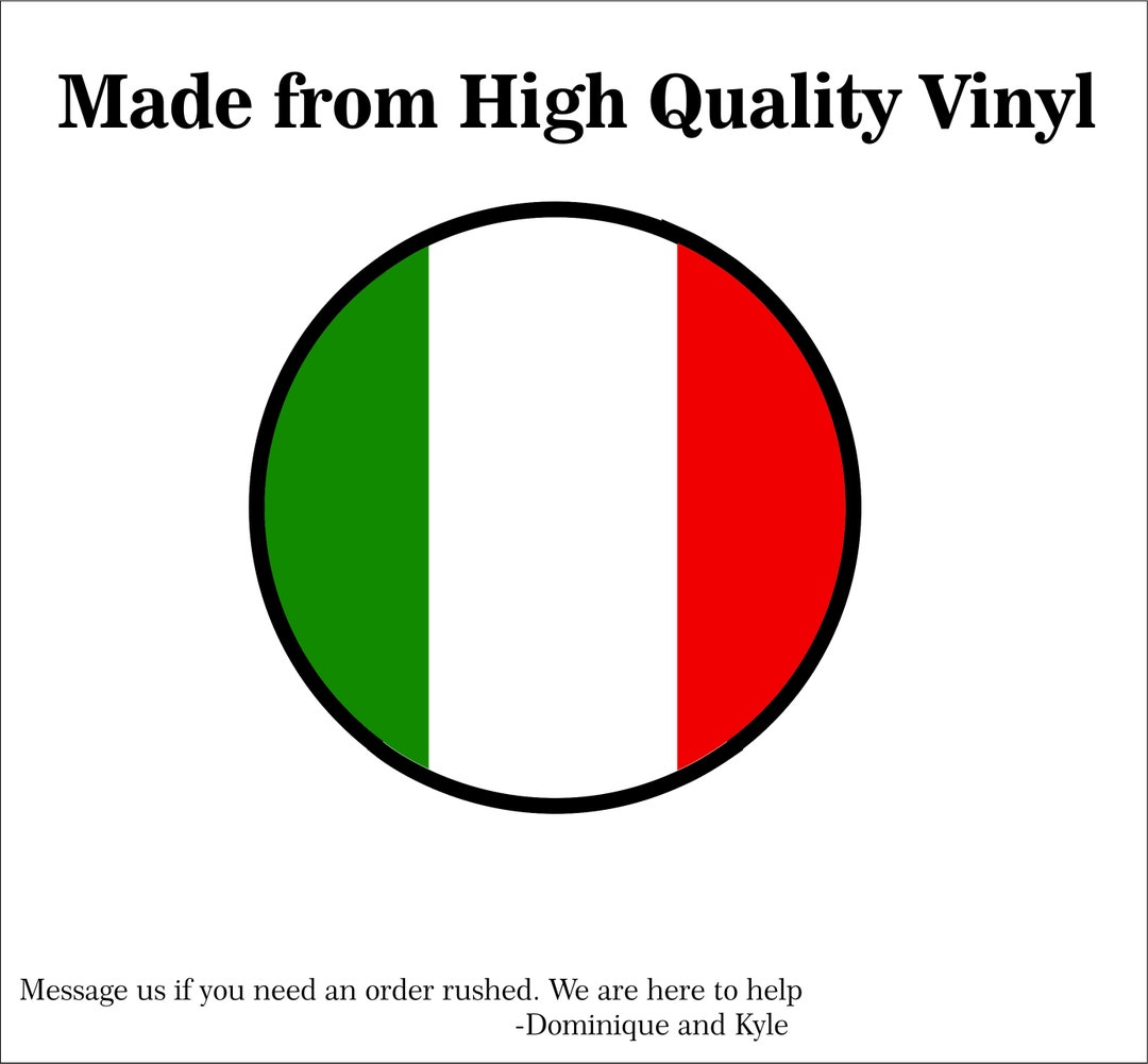 Italian Flag Car Decal - Laptop Sticker - Outdoor Vinyl -indoor Vinyl ...