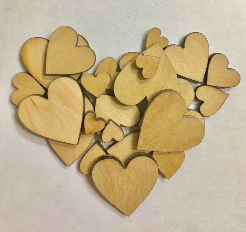 Heart Cutouts Sanded, DIY Heart Cutouts,multiple Heart Lot, Diy Wood ...