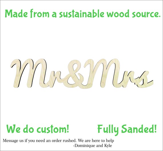 Mr&mrs Cursive multiple Sizes-word Cutout Wood Craft Supply | Etsy