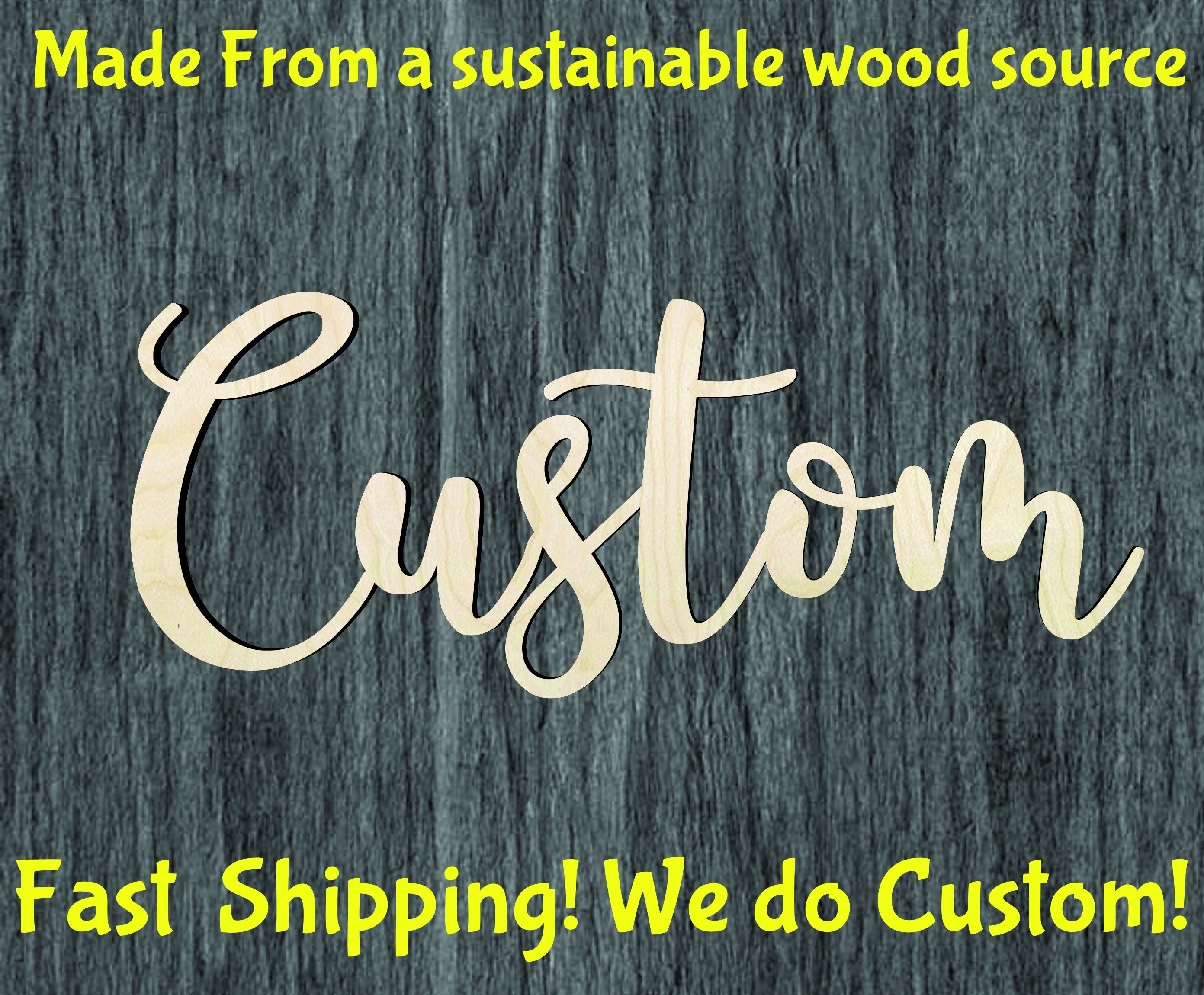 Custom Script Word Cutout-multiple Sizes Wood Craft Supply - Etsy
