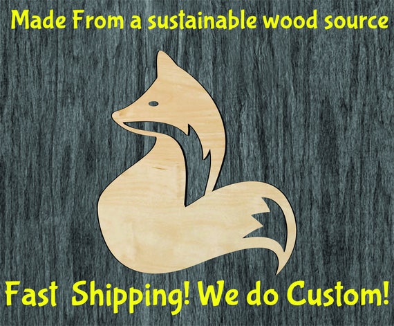 Fox wood cutout Fox crafts woodland creature cutout Multiple | Etsy
