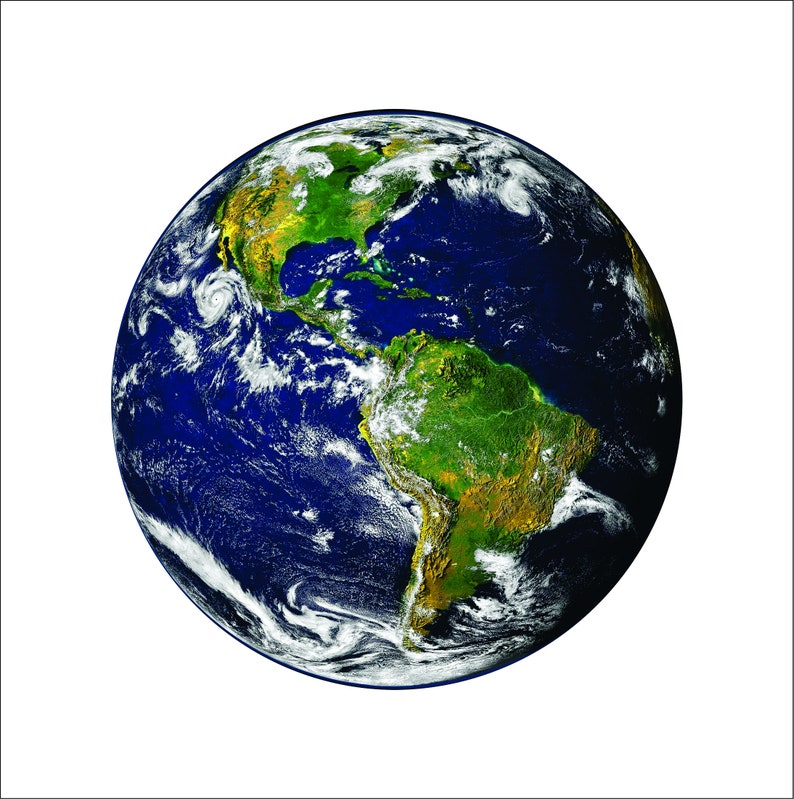 Realistic Planet Earth Decal, Removable Wall Vinyl and Glossy Vinyl ...