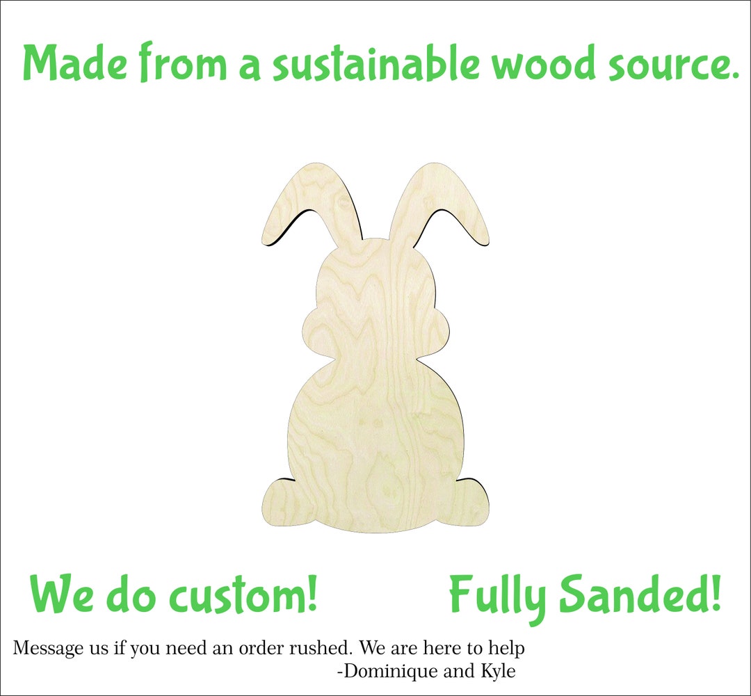 Easter Bunny #4 Multiple Sizes-cutouts Wood Craft Supply-sanded on Both ...