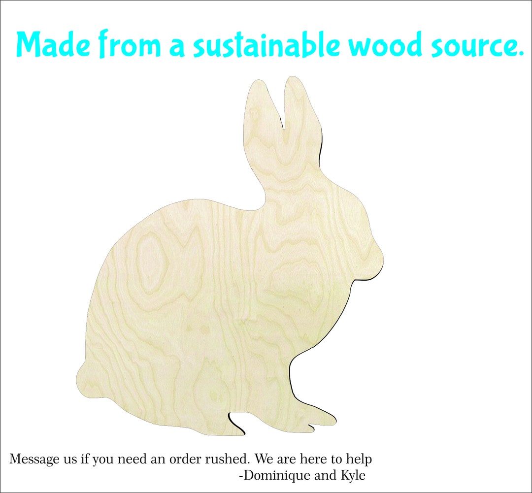 Rabbit -multiple Sizes-wood Cutout Craft Supply-sanded - - Etsy