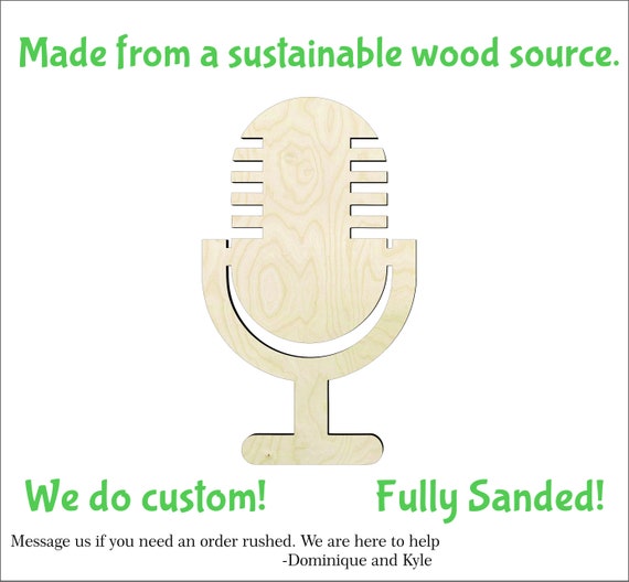 Microphone multiple Sizes-cutouts Wood Craft Supply-sanded on - Etsy