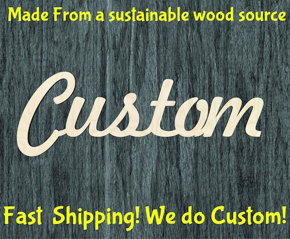 Custom Script Word Cutout-multiple Sizes Wood Craft Supply - Etsy