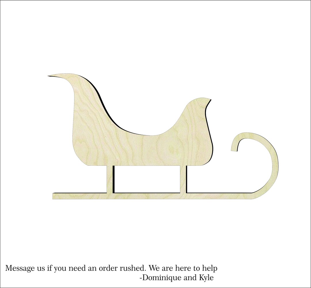 Sleigh -multiple Sizes-cutouts Wood Craft Supply-sanded or Unsanded - Etsy