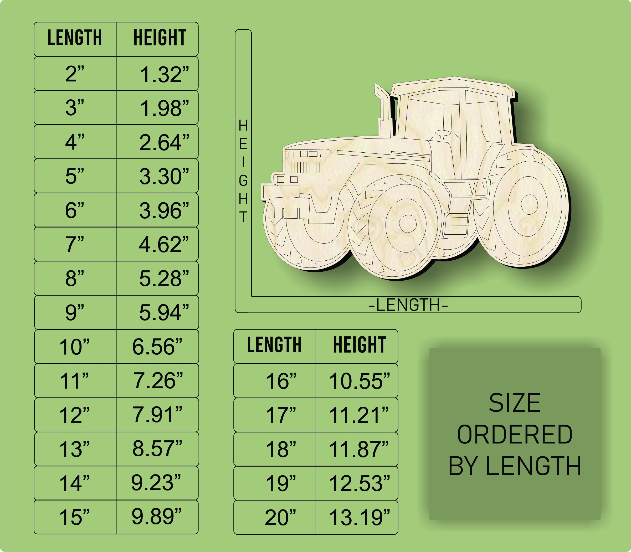 Tractor Wood Cutout John Deer Inspired Tractor Wood Cutout - Etsy