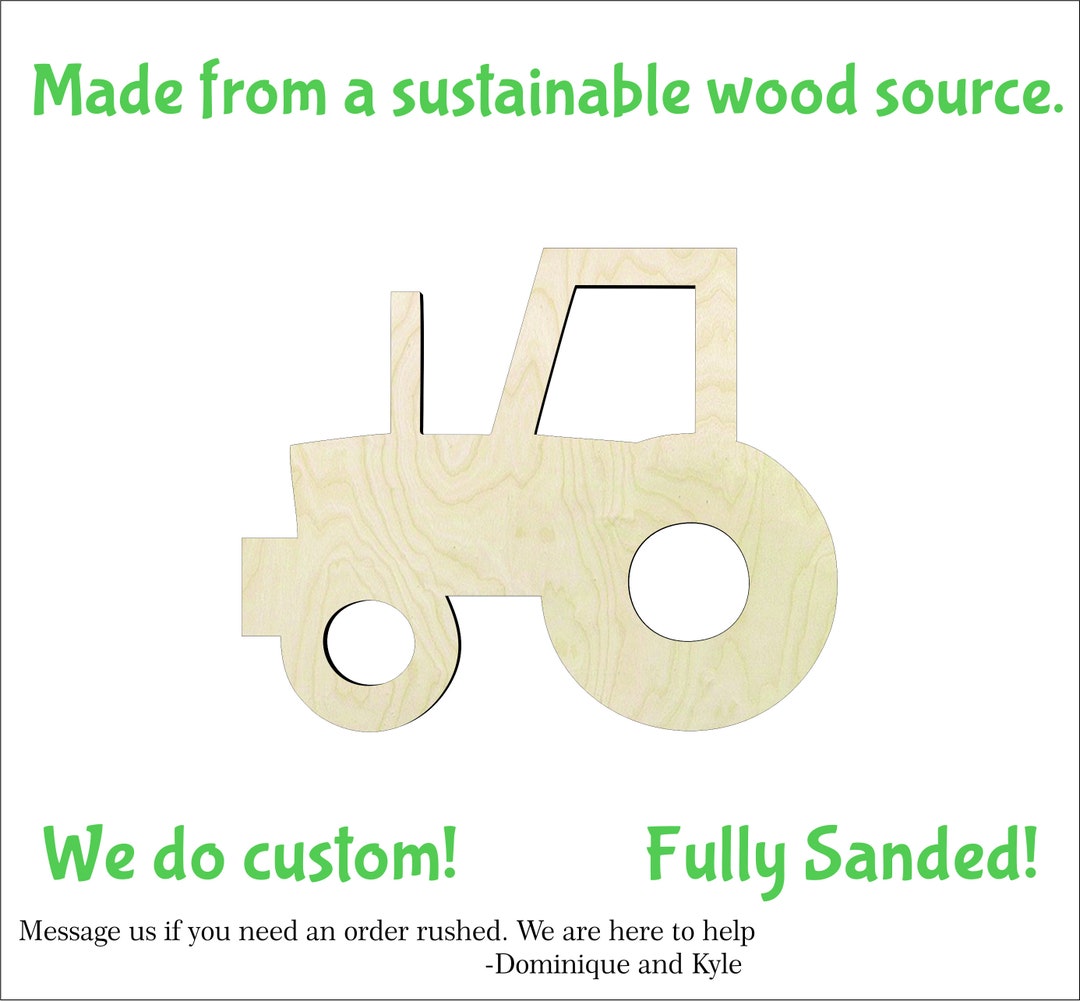 Tractor -multiple Sizes-cutouts Wood Craft Supply-sanded on Both Sides ...