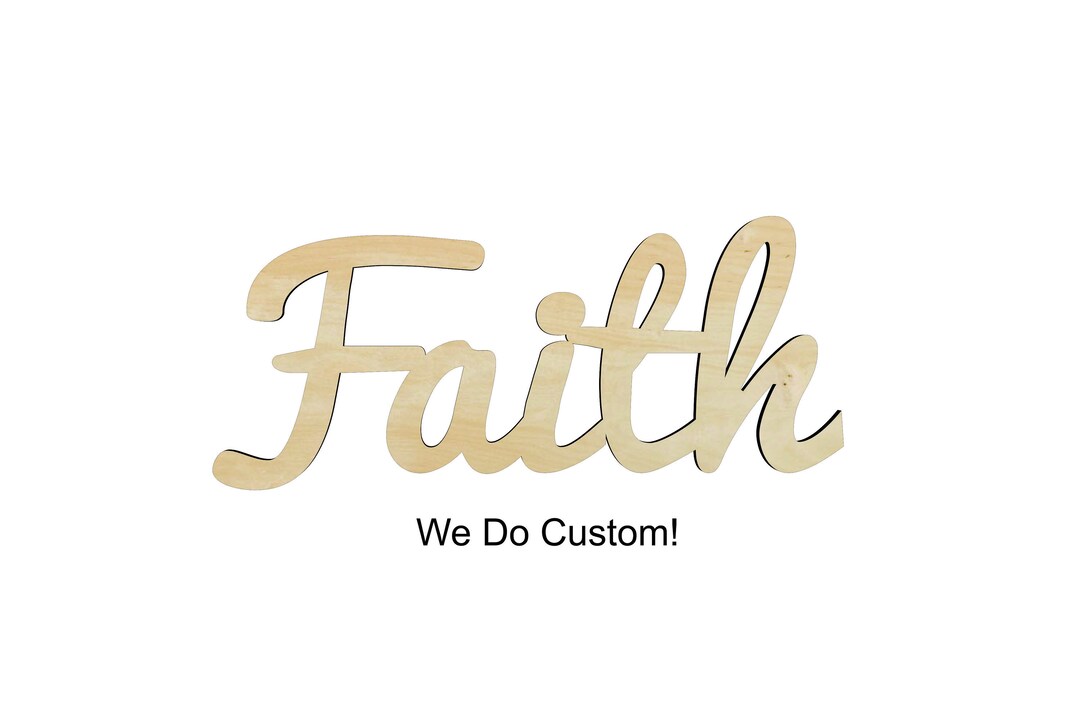 Faith Script -multiple Sizes-word Cutout- Wood Craft Supply - Hanging ...