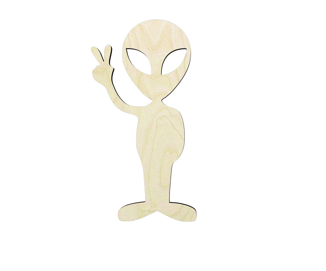 2"- 20" Alien Cut Outs Wood Craft Supply-sanded or Unsanded, Alien ...