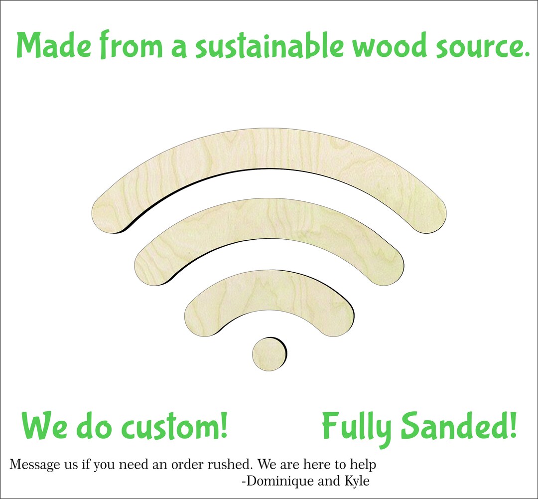 Wi-fi , Wifi -multiple Sizes- Cut Outs Wood Craft Supply-sanded or ...