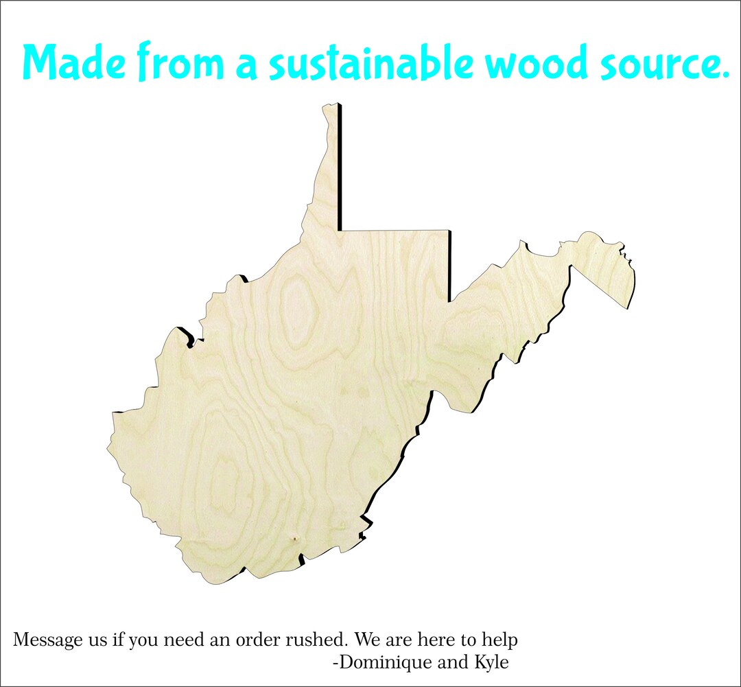 2"- 20" West Virginia Wood Cutout Craft Supply-sanded- - Etsy