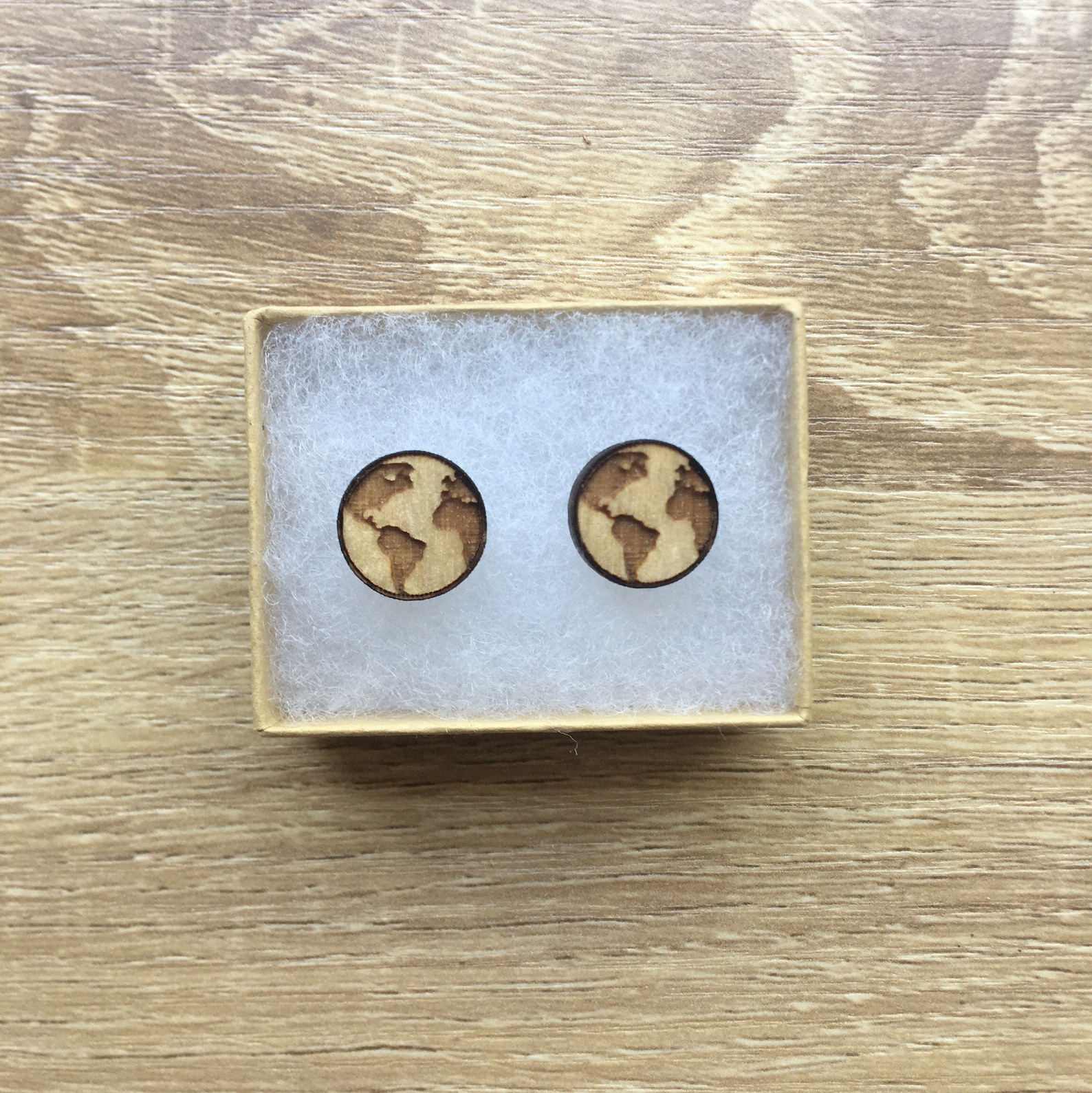 Planet Earth Wood Earrings, Wood Stud Earrings, Earth Earrings, Planet ...