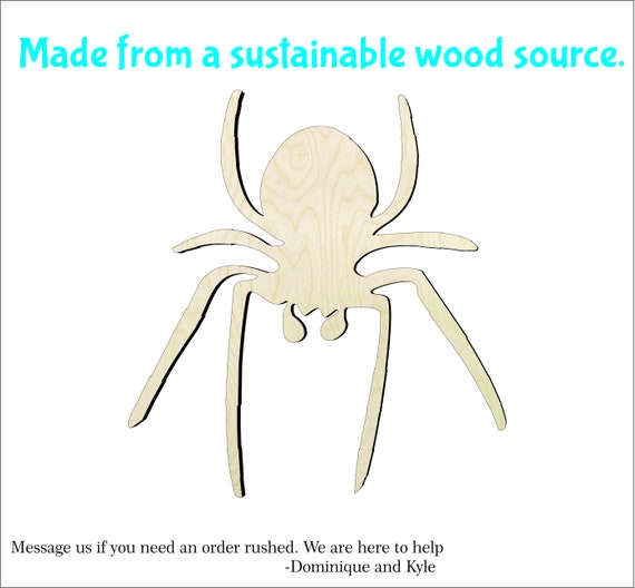 2 20 Spider Wood Cutout Craft Supply-sanded3 - Etsy