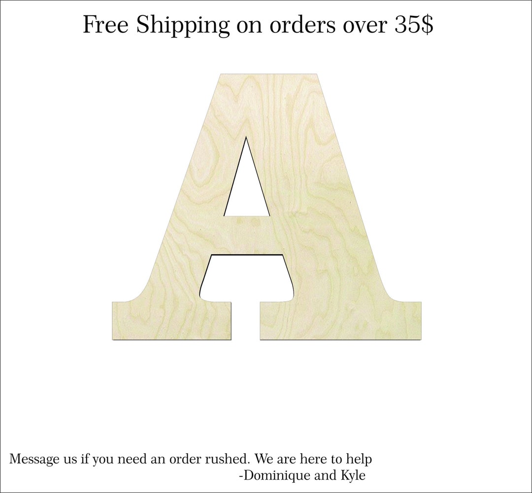Letters of Your Choice -multiple Sizes- Cutouts Wood Craft Supply ...