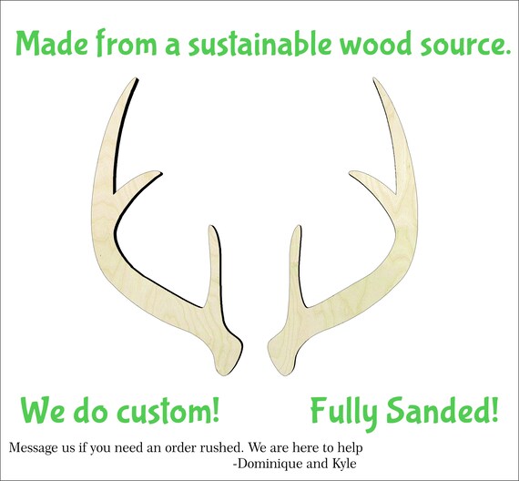 Deer Antlers multiple Sizes-cutouts Wood Craft Supply-sanded | Etsy