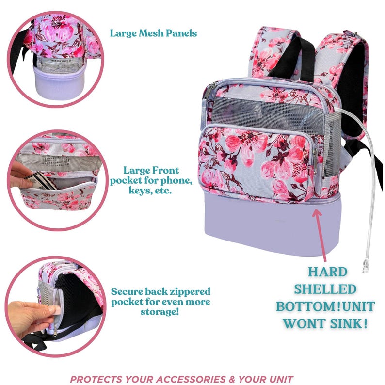 O2totes Rhythm Healthcare P2 Backpack: Lightweight Floral Oxygen ...