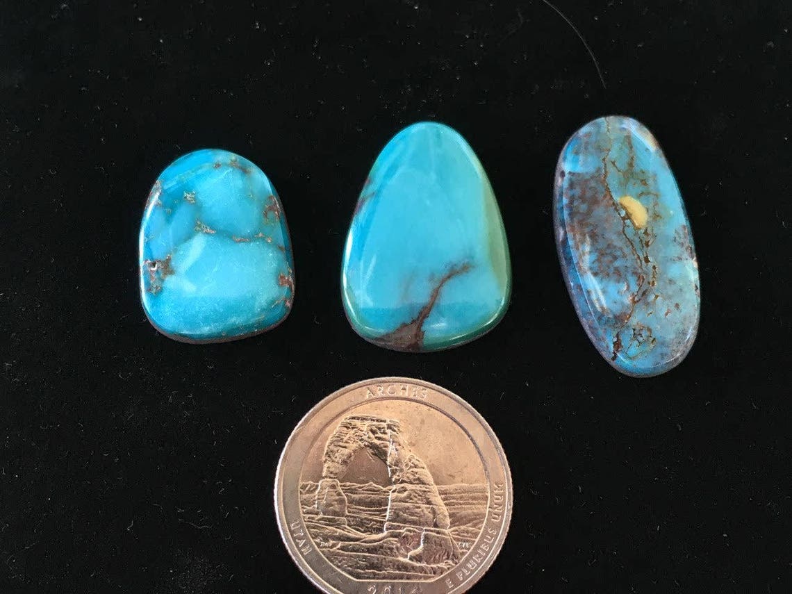 Natural Bisbee Blue Turquoise Cab 17.5 Carats - Etsy