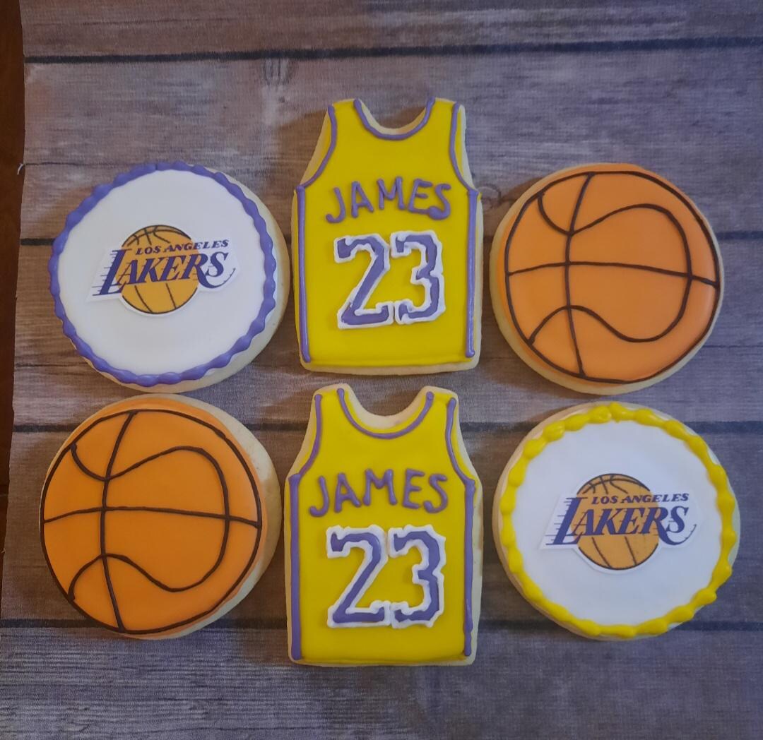 12 Lakers Inspired Basketball Jersey Cookies - Etsy