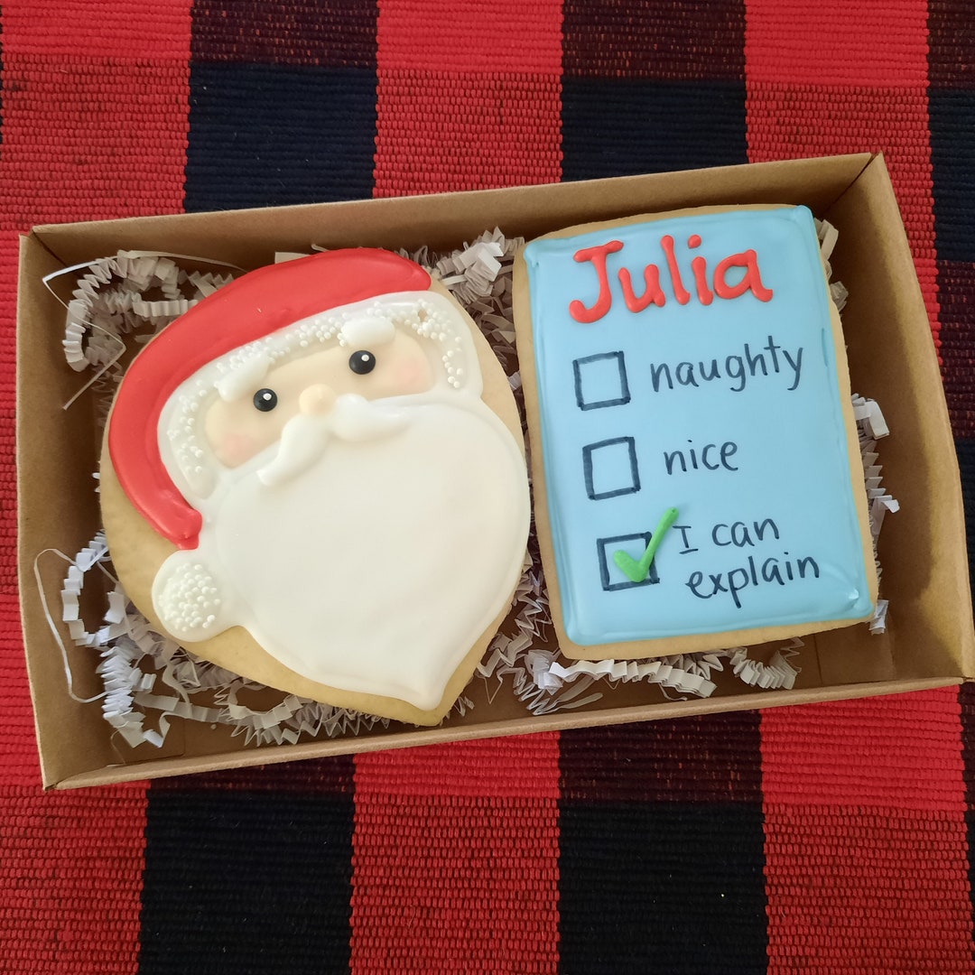 Personalized Santa's Naughty or Nice List Christmas Sugar Cookies - Etsy