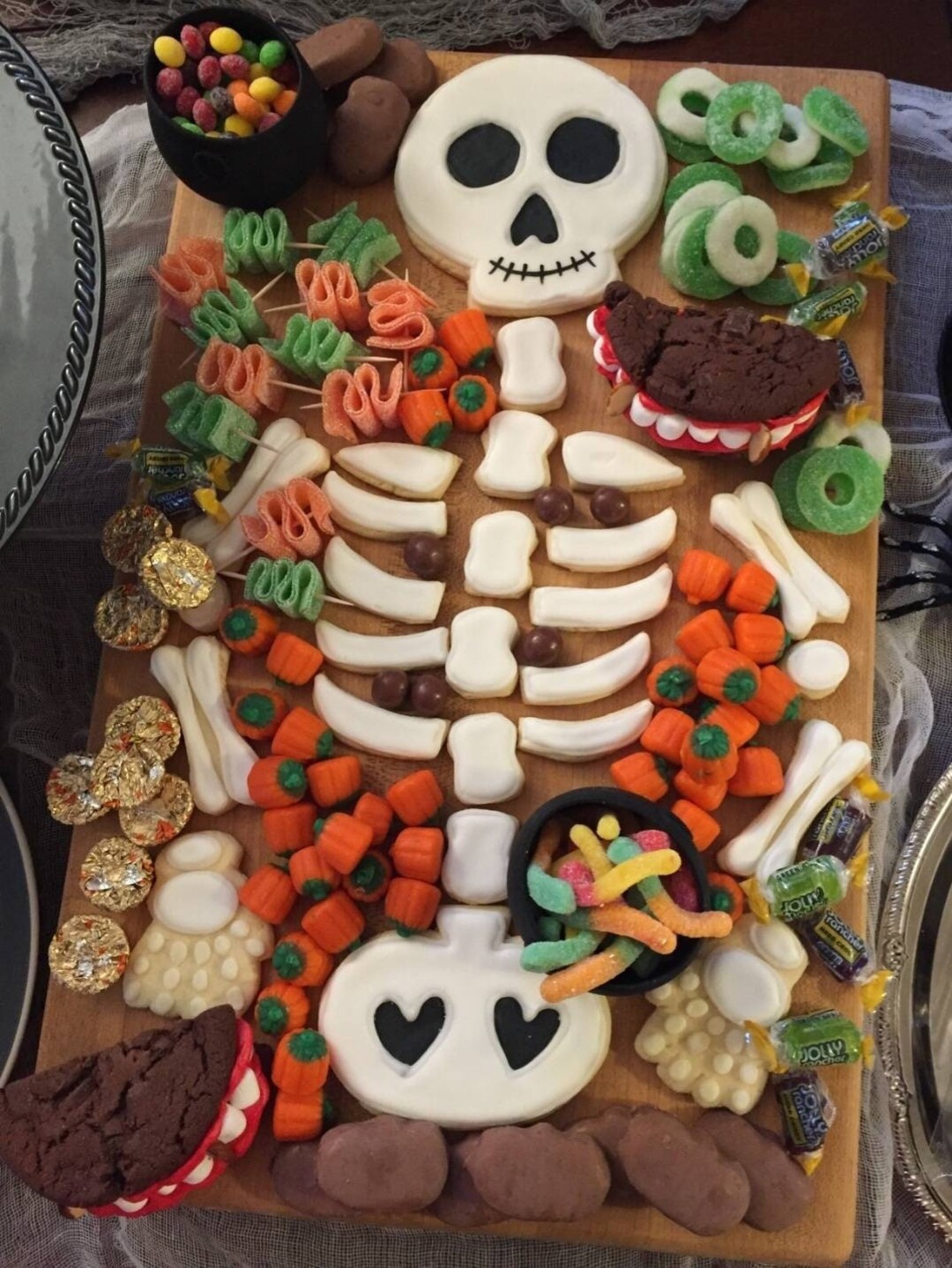 Halloween Skeleton Bones Charcuterie Board Sugar Cookies - Etsy